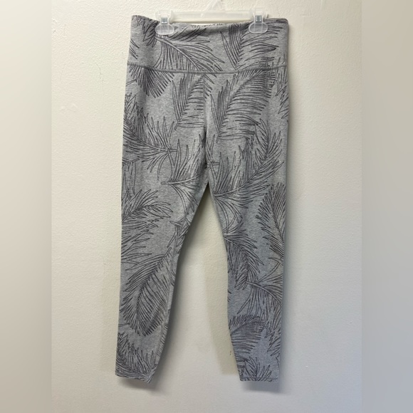 Athleta | Pants & Jumpsuits | Athleta Be Present Grey Palm Leaf Print ...